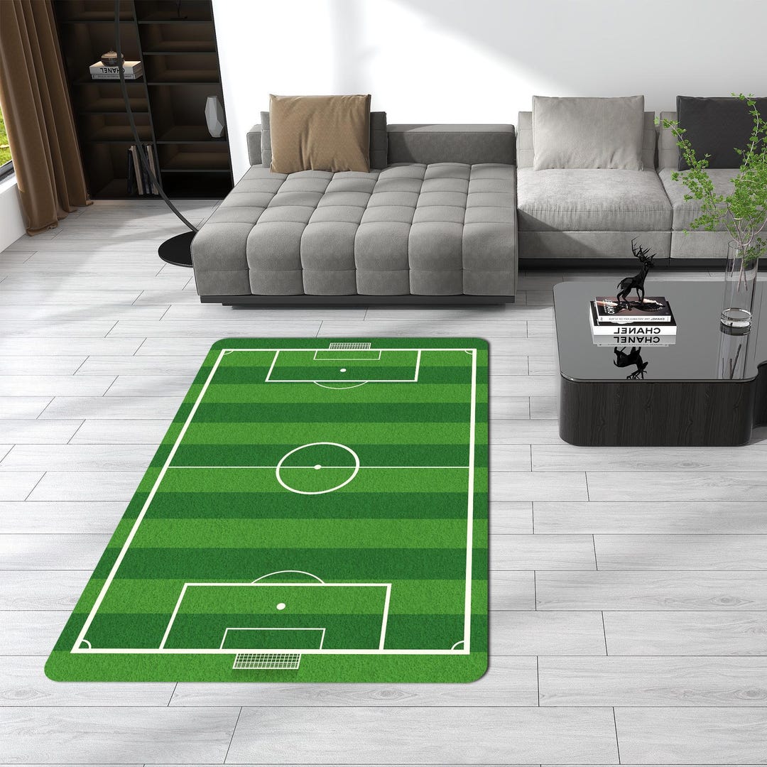 Football Field Rug, Green Soccer Field Rug, Football Rug Bedroom, Boys ...