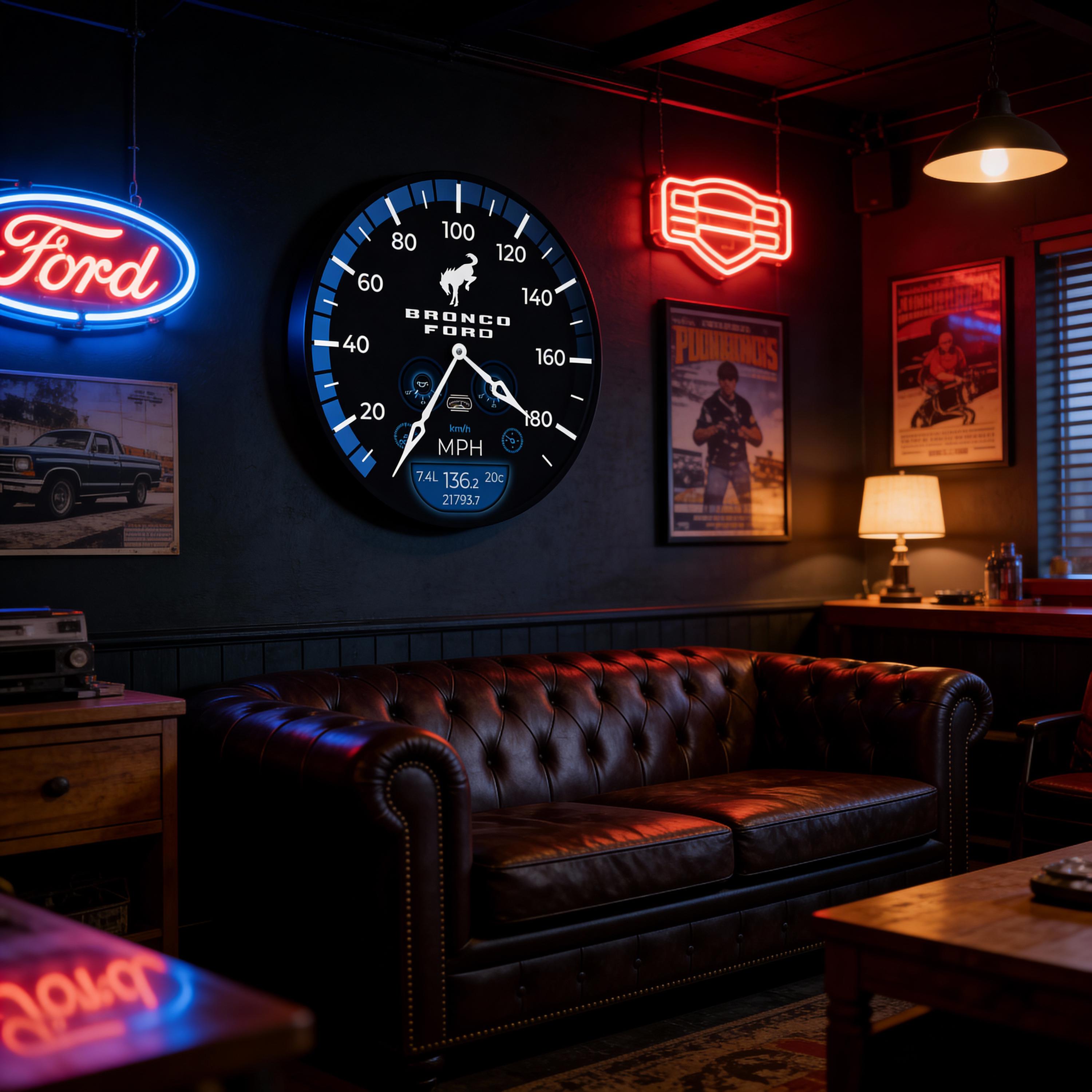Ford Bronco Clock, Ford Wall Clock, Speedometer Wall Clock, Car ...