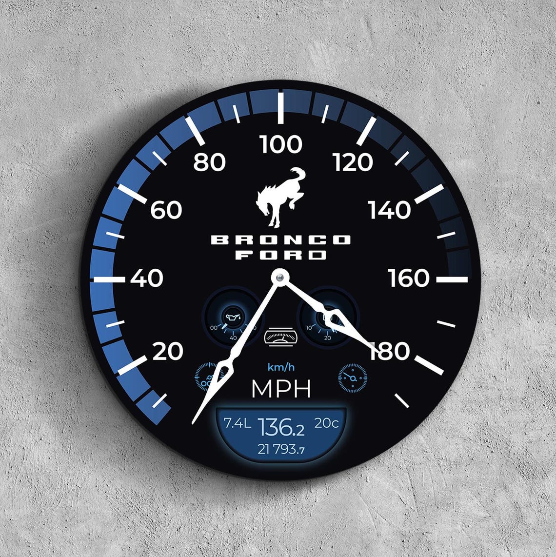Ford Bronco Clock, Ford Wall Clock, Speedometer Wall Clock, Car ...