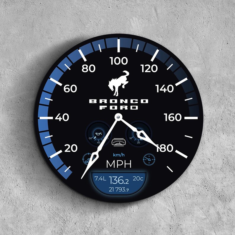 Ford Bronco Clock, Ford Wall Clock, Speedometer Wall Clock, Car ...