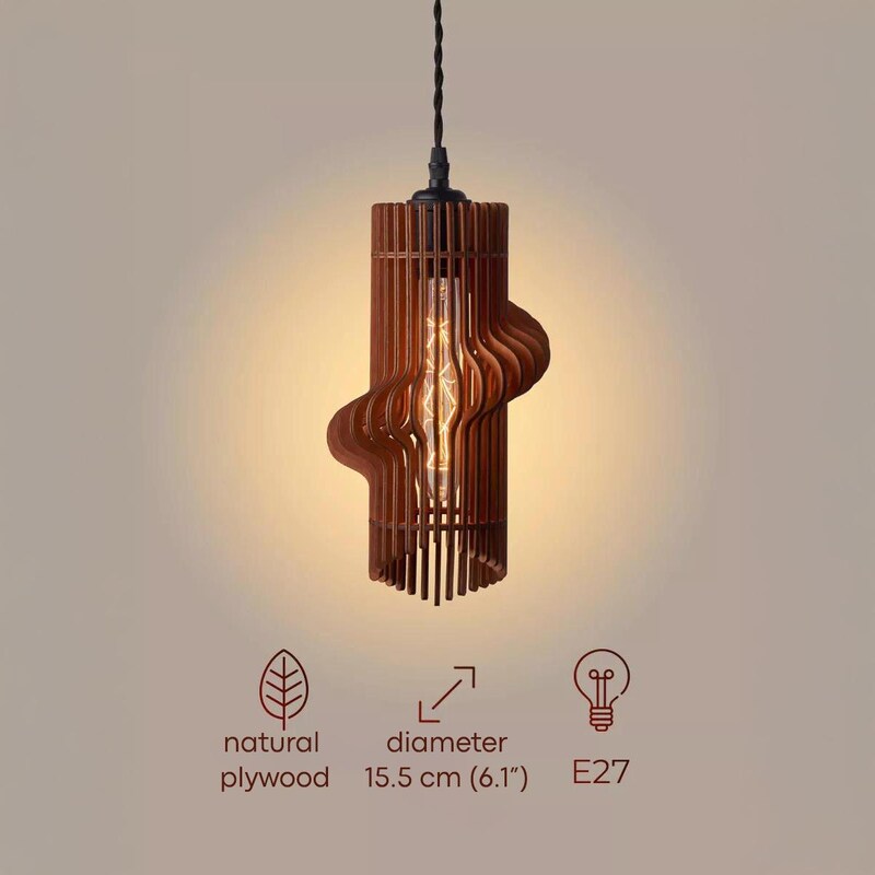 Wood Mini Pendant Lights - Etsy