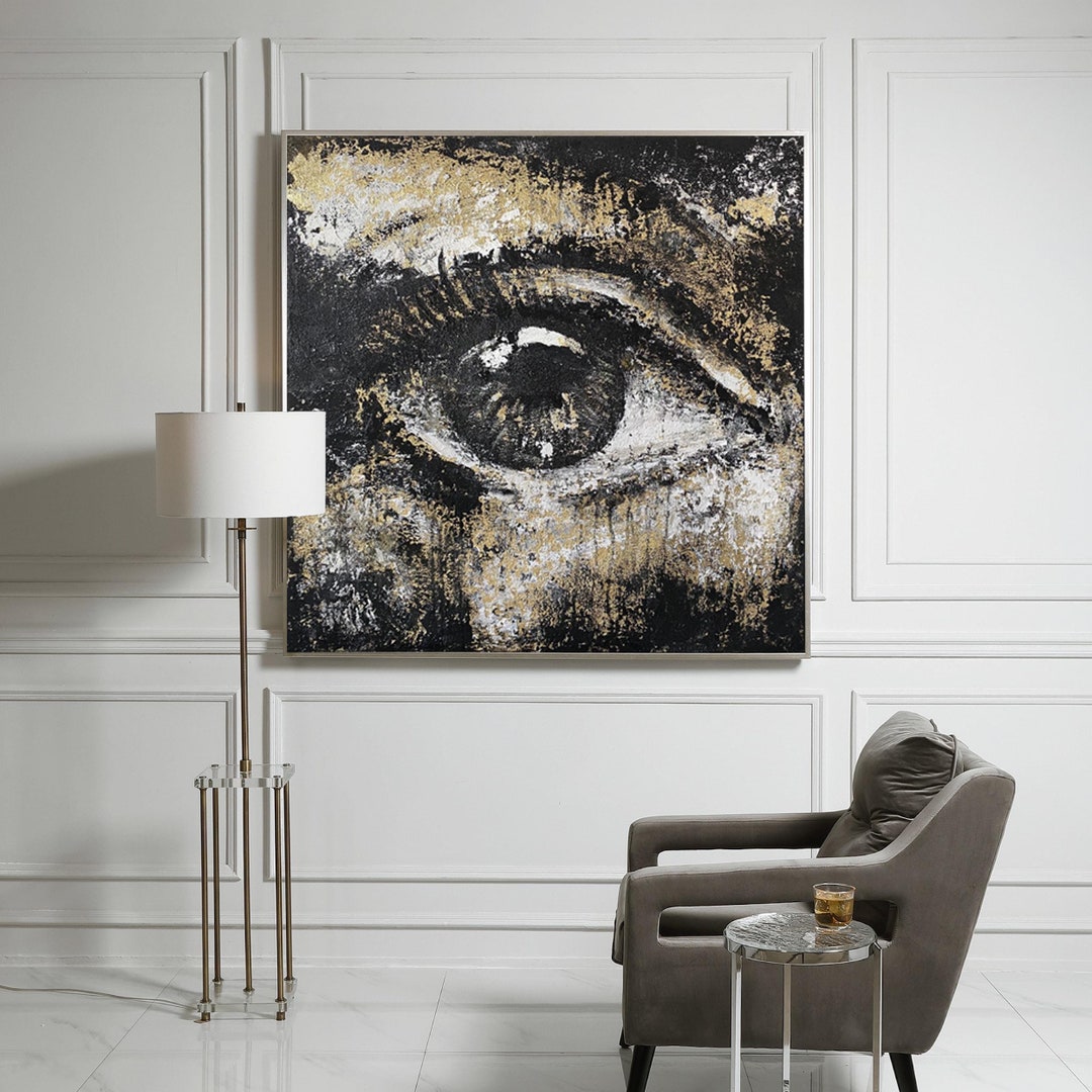 Eye Oil Painting, Eye Art Canvas, Eye Wall Decor, Abstract Eye Canvas ...