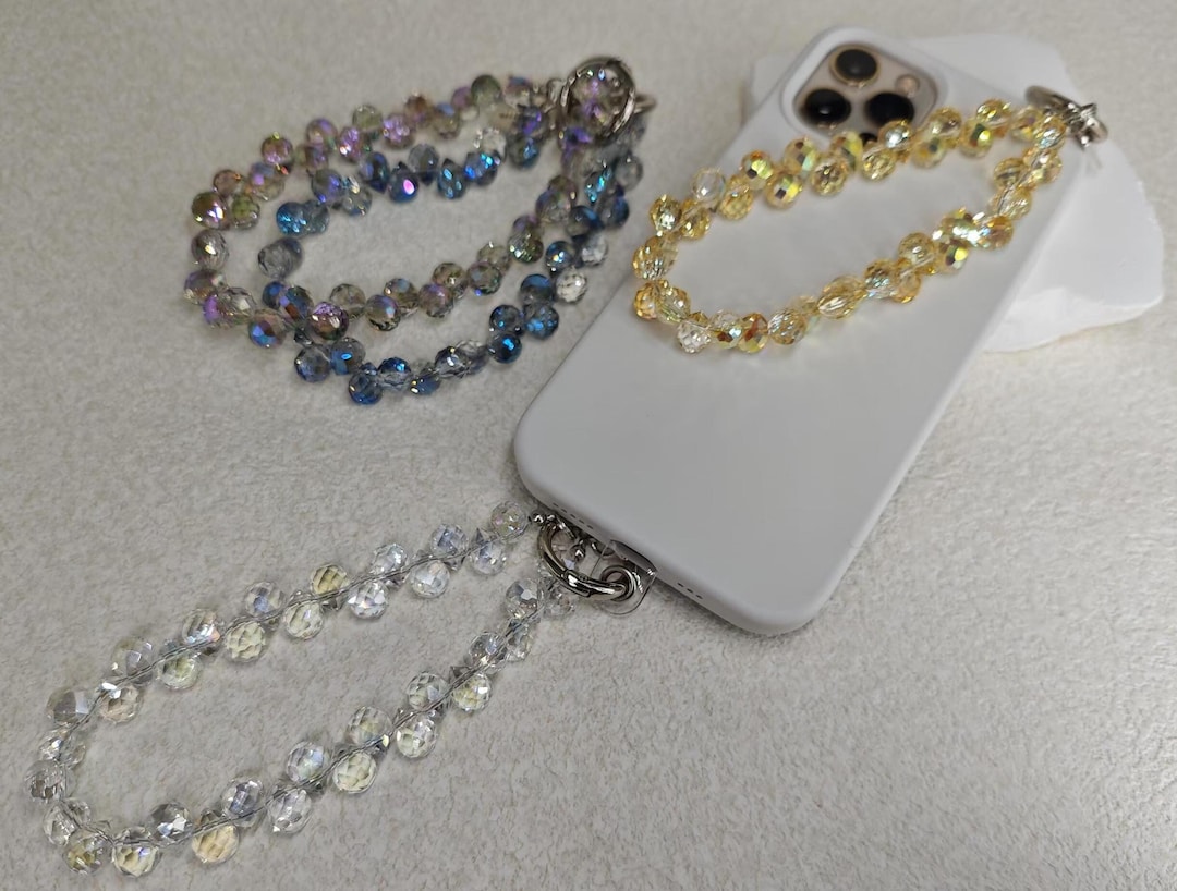 Handmade Crystal Bead Phone Wrist Strap: Sparkly Phone Charm - Etsy