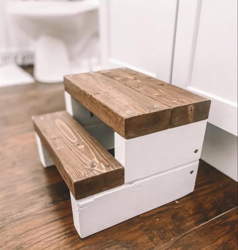 Handcrafted Wooden (2-step) Step Stool - Etsy