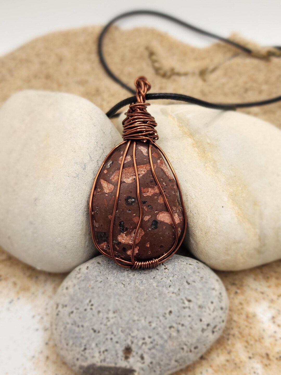 Red Rhyolite Stone Handpicked From Lake Michigan. Tumbled and Wrapped ...