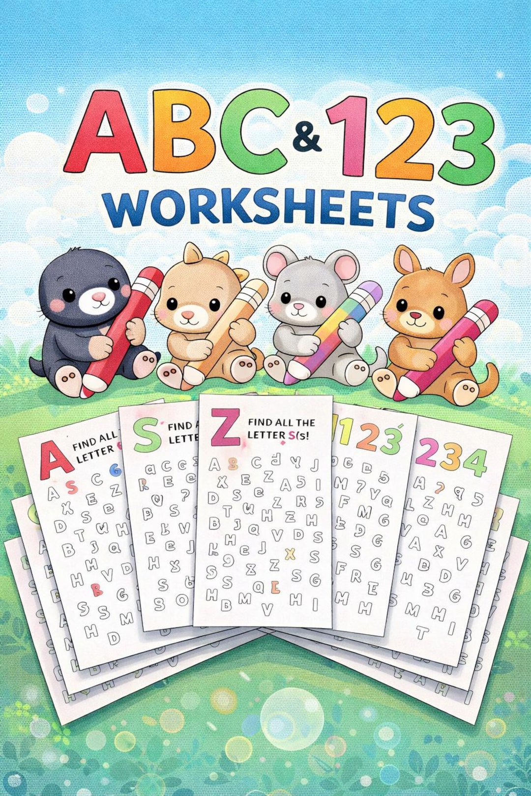 Preschool ABC & 123 Worksheets – Alphabet Number Learning Activities ...
