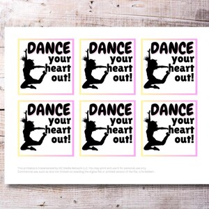 Dance Your Heart Out Gift Tags – Printable Dance Recital Tags for ...