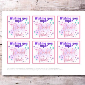 Recital Vibes Gift Tags – Printable Dance Recital Tags for Dancers and ...