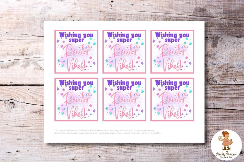Recital Vibes Gift Tags – Printable Dance Recital Tags for Dancers and ...