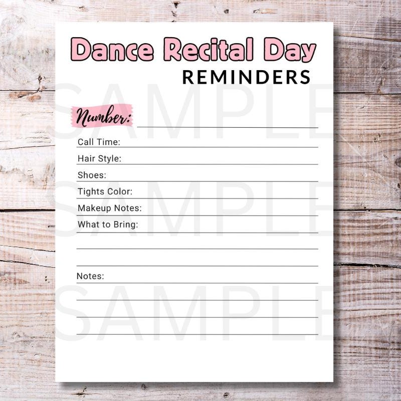 Dance Recital Card - Etsy