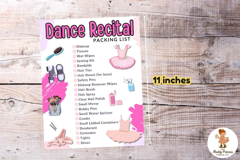 Dance Recital Packing List Printable – Dance Bag Checklist for Dancers ...