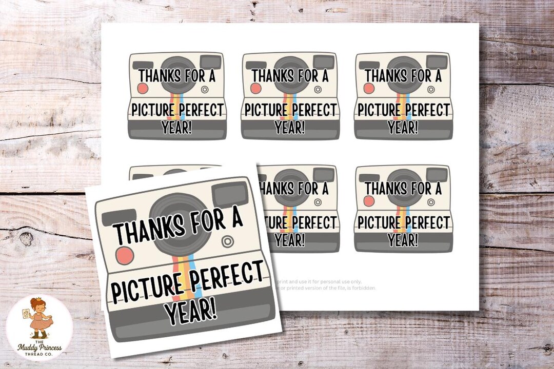 Picture Perfect Year Gift Tags | Printable Camera Tags for Teachers ...