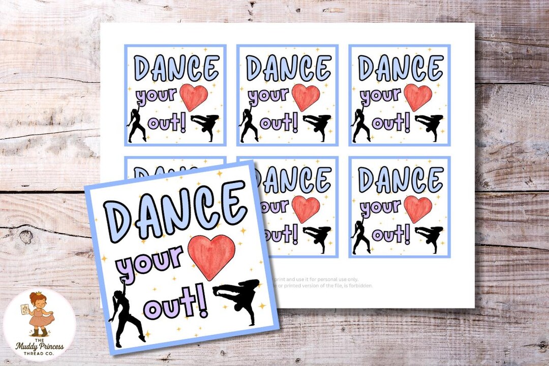 Dance Your Heart Out Gift Tags – Printable Dance Recital Tags for ...