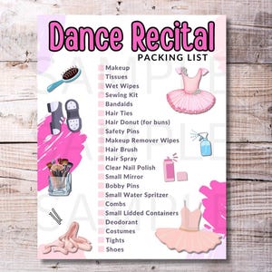 Dance Recital Packing List Printable – Dance Bag Checklist for Dancers ...