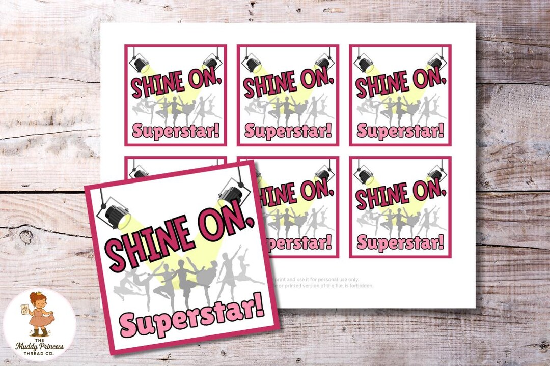 Shine on Superstar Gift Tags – Printable Dance Recital Tag for Dancers ...