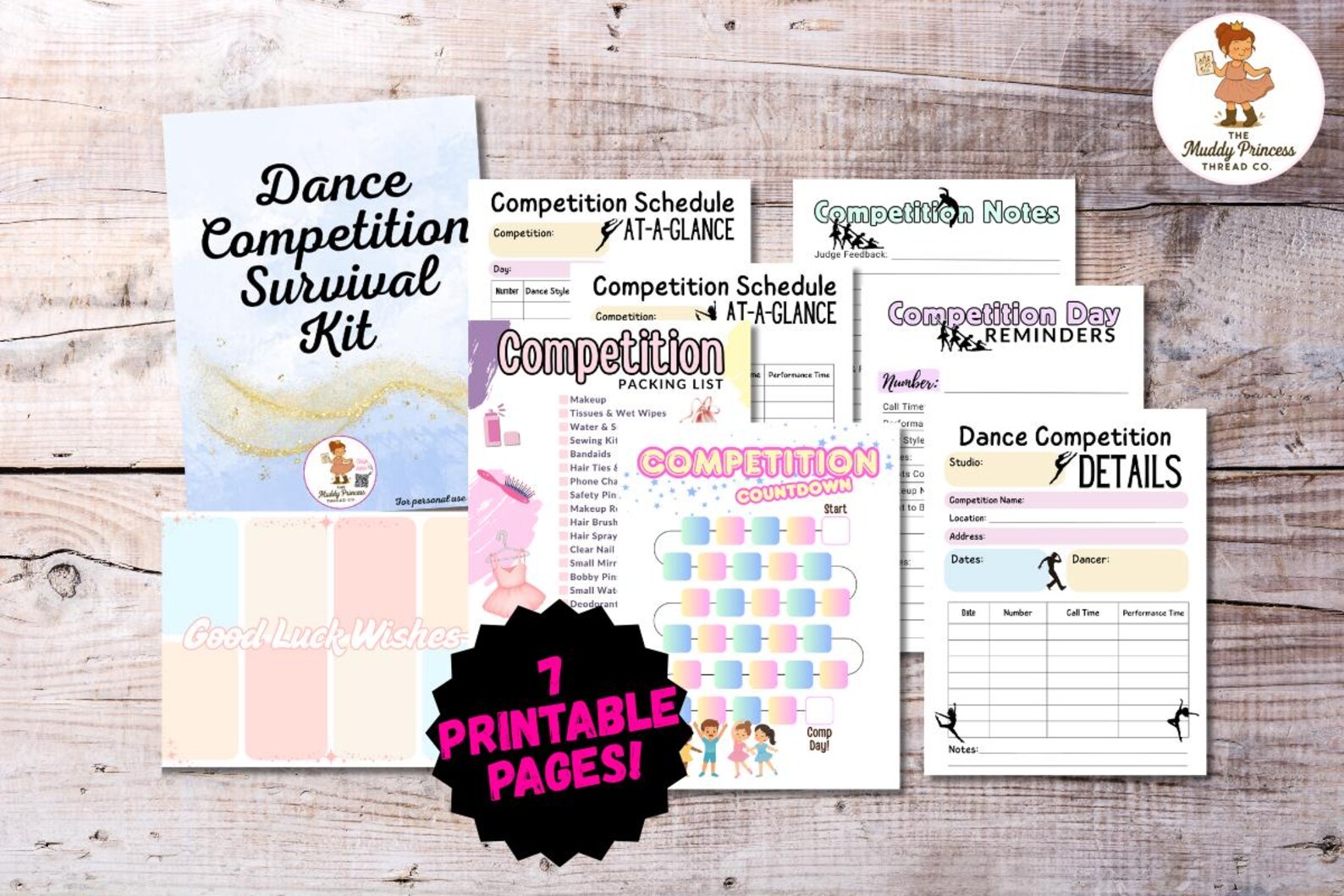 Dance Competition Survival Kit Printable Pack, Packing List Checklist ...