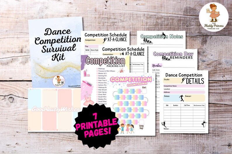 Dance Competition Survival Kit Printable Pack, Packing List Checklist ...