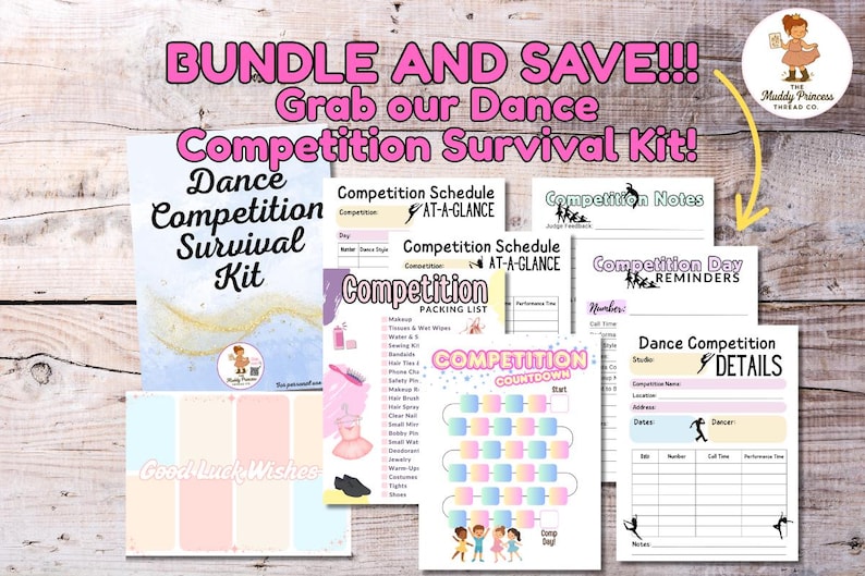 Dance Competition Survival Kit Printable Pack, Packing List Checklist ...