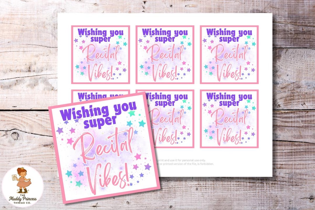Recital Vibes Gift Tags – Printable Dance Recital Tags for Dancers and ...