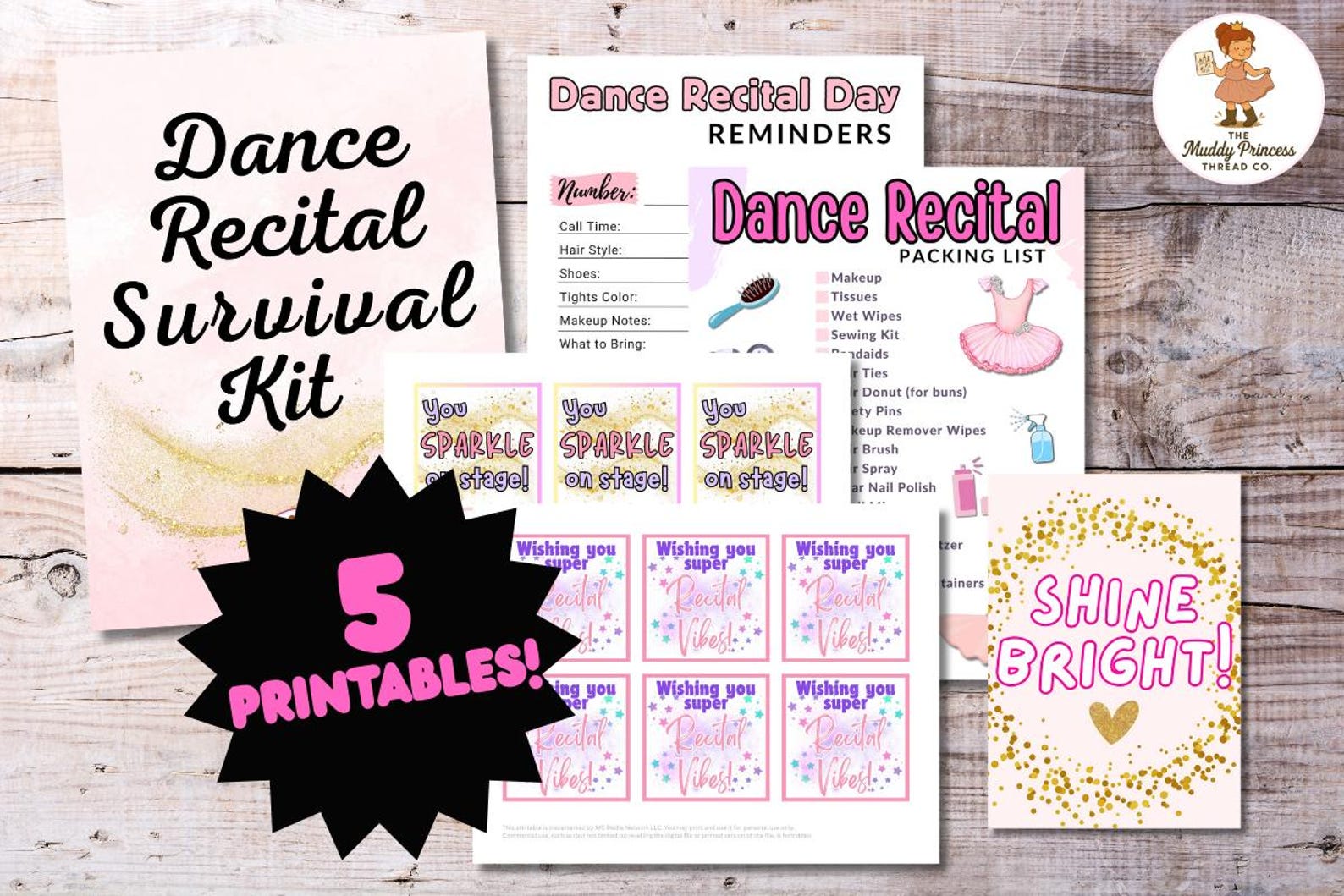 Dance Recital Survival Kit Printable – Packing List Checklist, Reminder ...