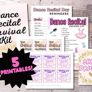 Dance Recital Survival Kit Printable – Packing List Checklist, Reminder ...