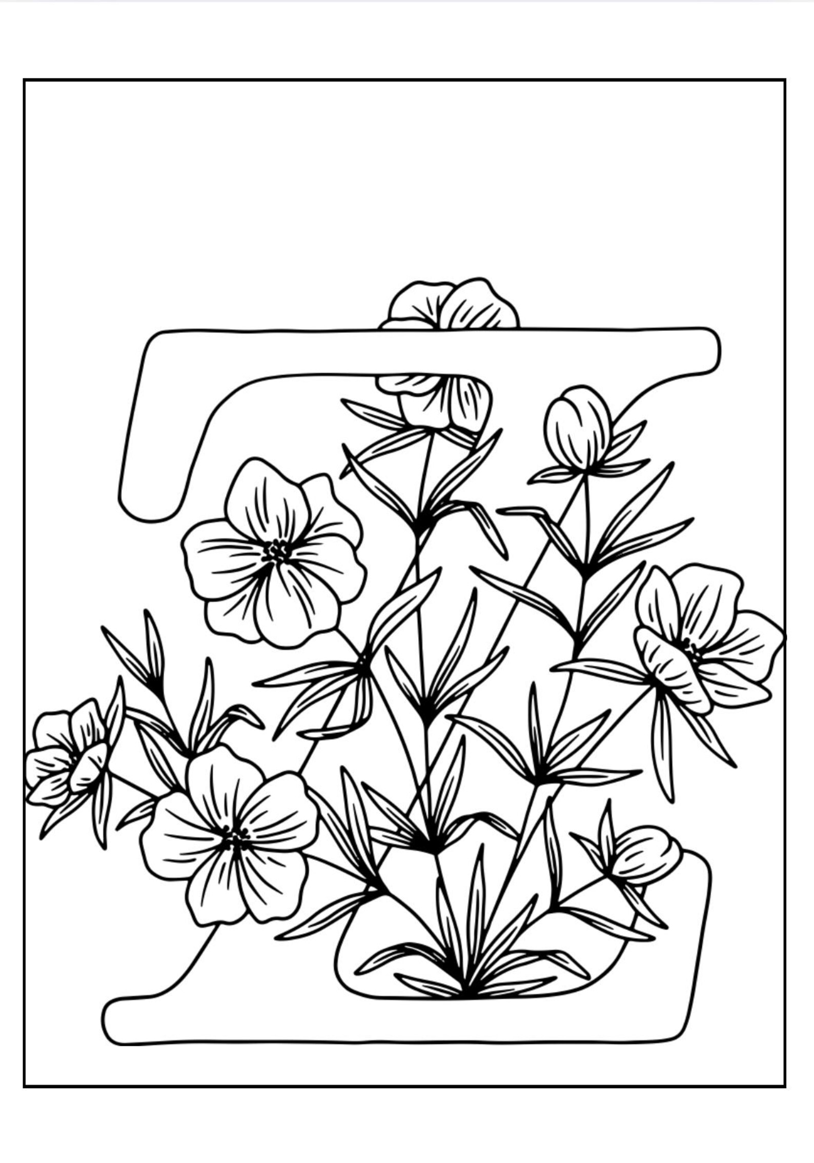 Floral Alphabet Colouring Pages: Fun Learning (digital Download) - Etsy