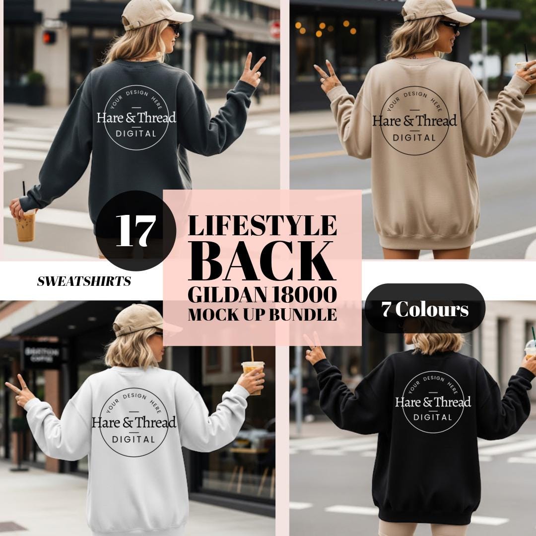 Street Style Sweatshirt Mockup Bundle: Back View (digital Download) - Etsy