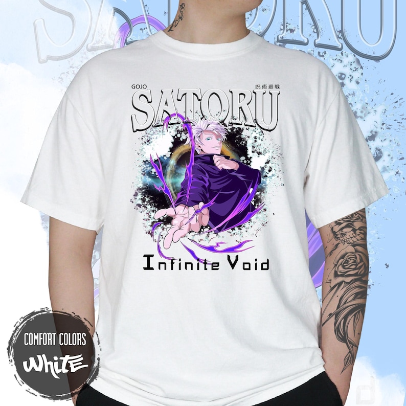 Gojo JJK Anime Shirt – Cursed Energy Sorcerer Comfort Colors Tee ...