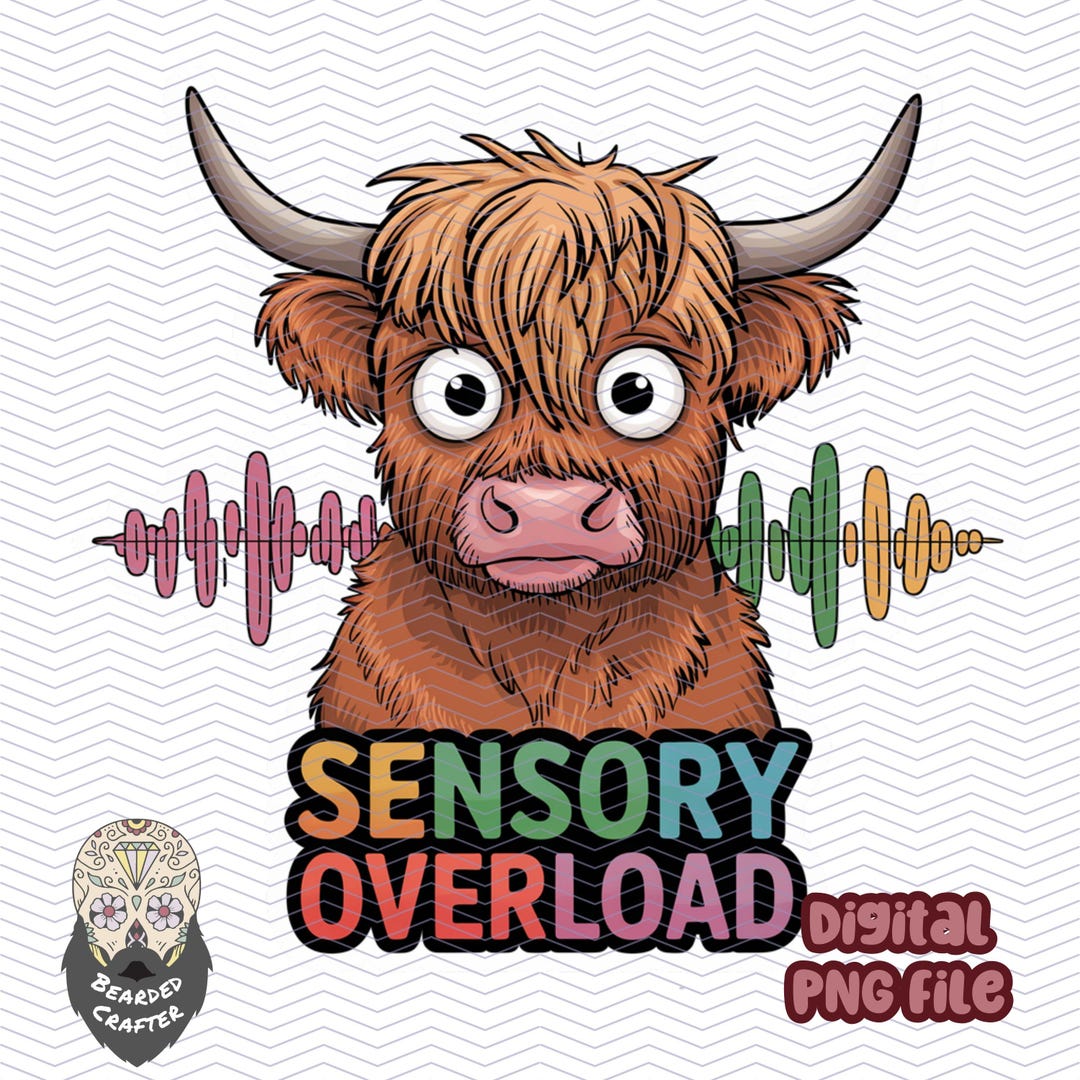 Cute Highland Cow PNG - 'sensory Overload' Digital File for Mental ...