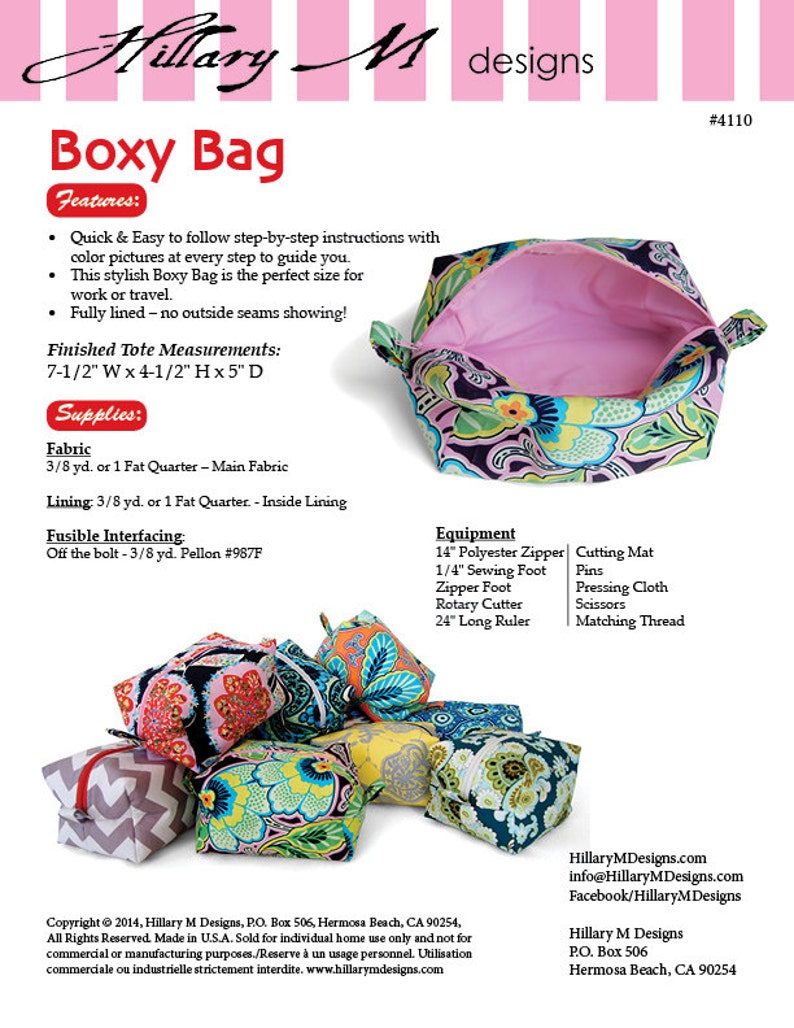 PDF Boxy Bag Purse SEWING PATTERN - Etsy