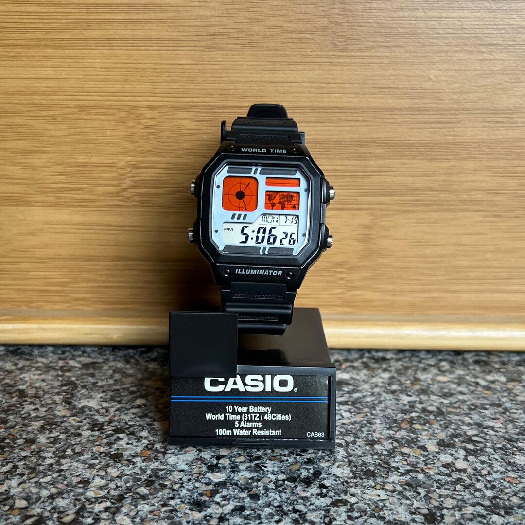 Custom Minimalist Casio World Time Watch With Color Screen Mod - Etsy