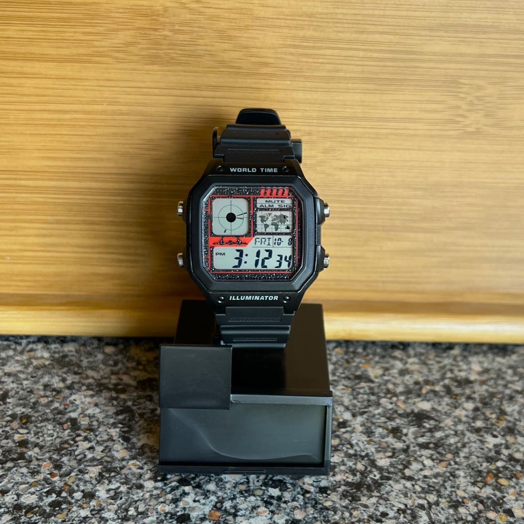 Custom Casio World Time Retro Digital Watch - SR-71 Blackbird Aircraft ...