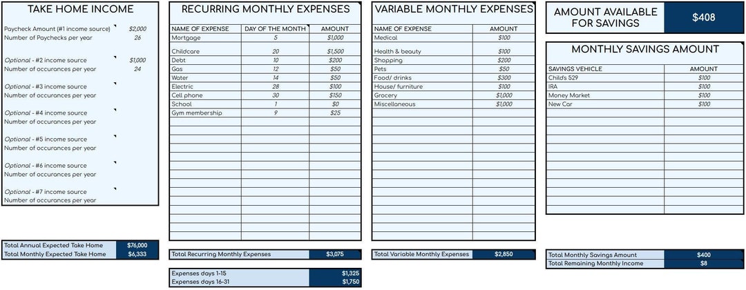 Simple Monthly Budget & Savings Planner - Etsy