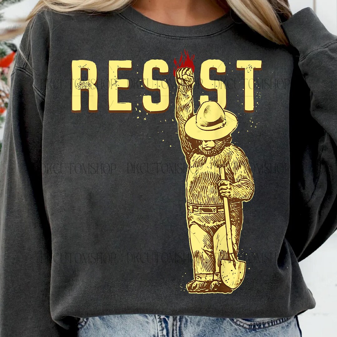 Retro Resist Bear PNG, Environmental Activism Png, Smokey Bear Resist ...