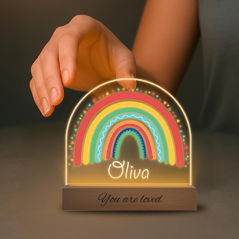 Personalized Rainbow Night Light, Custom Kids Room Decor - Etsy