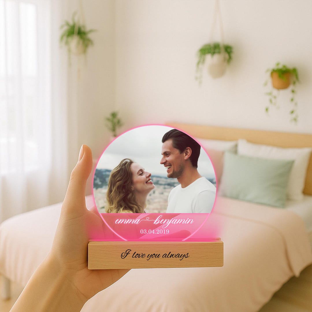 Personalized Photo LED Lamp | Custom Anniversary Keepsake - Etsy