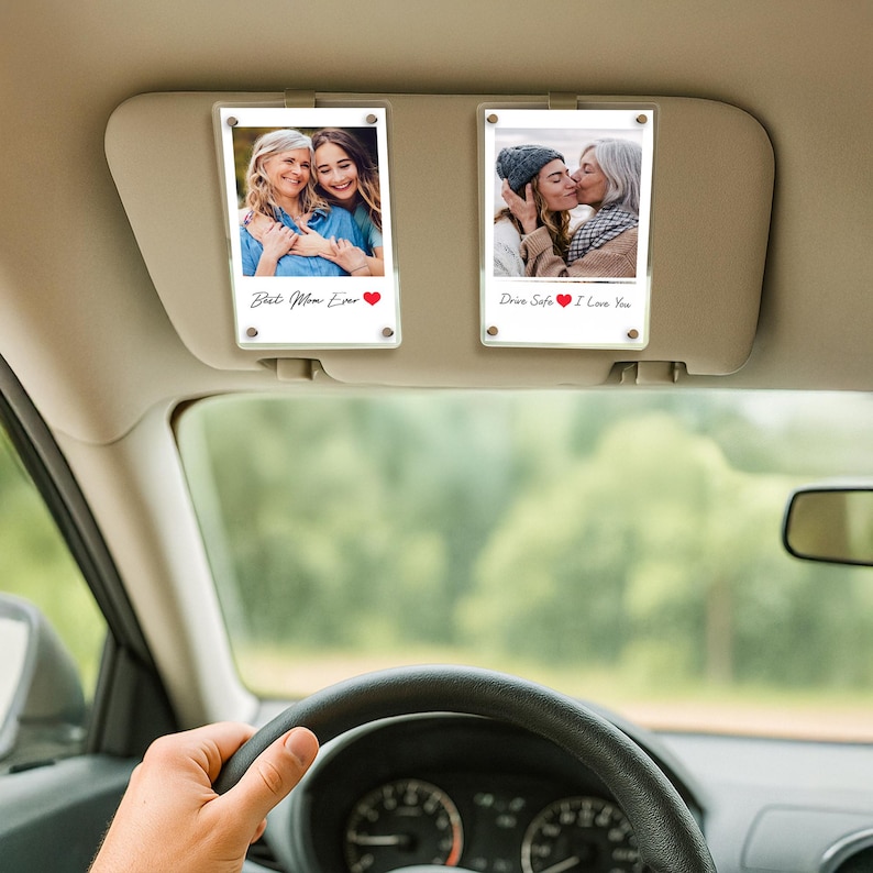 Personalized Photo Car Visor Clip - Sentimental Keepsake Gift for Mom ...