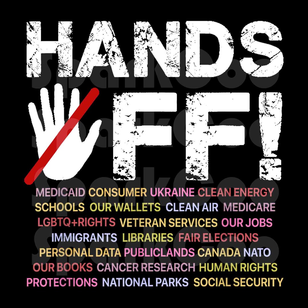 Hands off Protest Sign PNG, Retro Political Design (digital Download ...