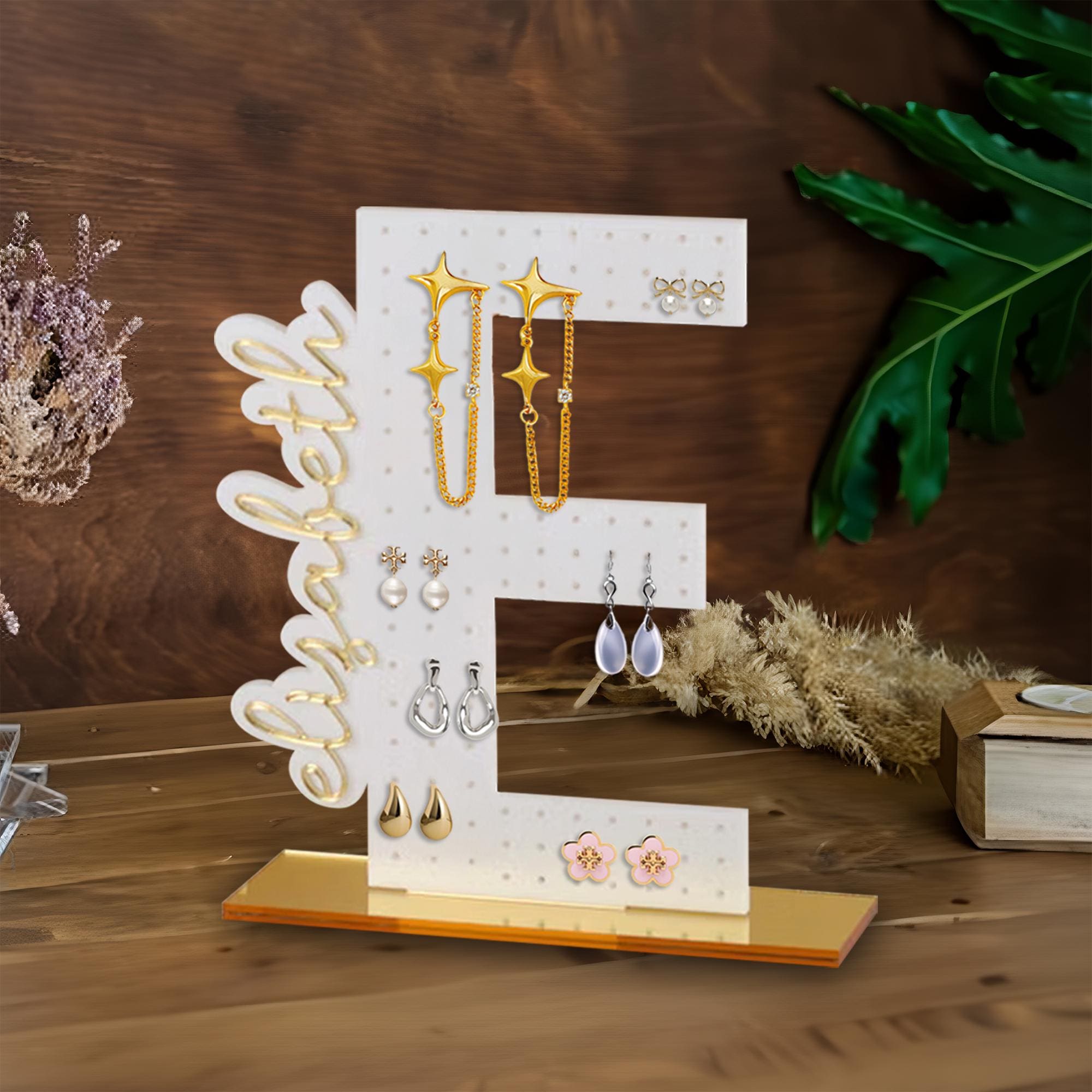 Personalized Acrylic Earring Holder: Custom Jewelry Organizer - Etsy