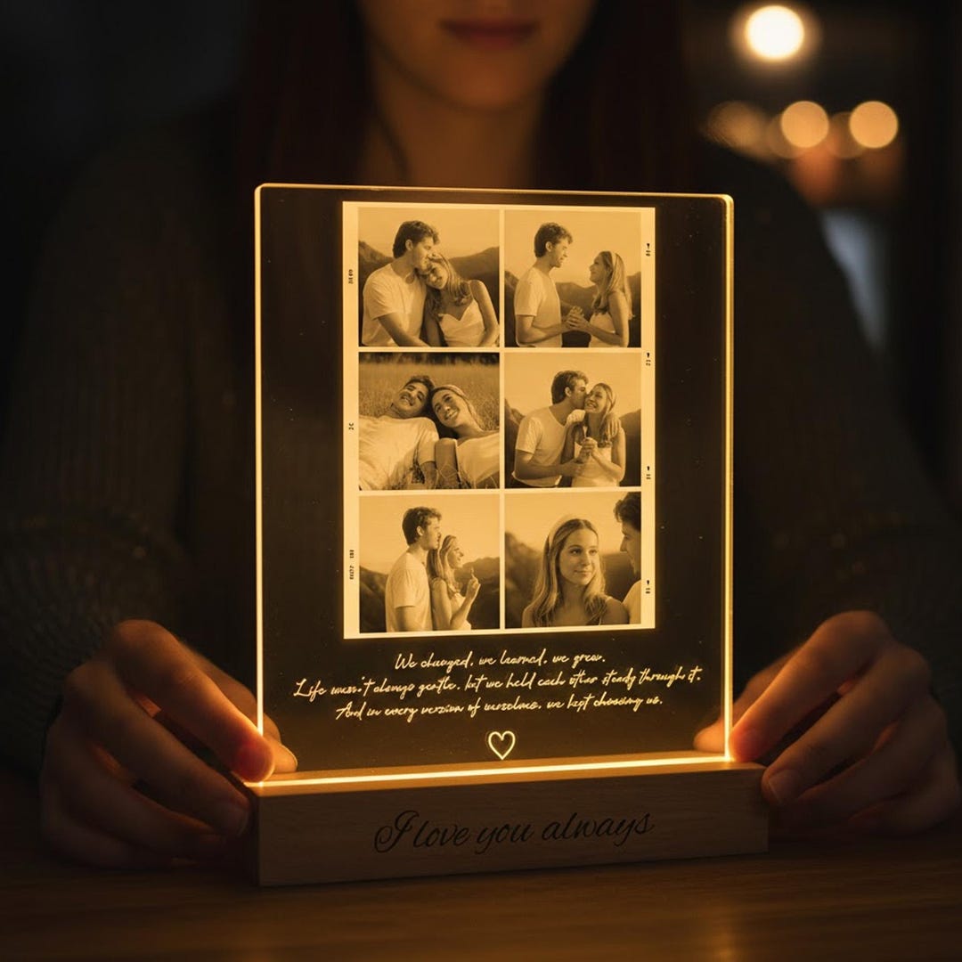 Couple Photo Film Strip LED Night Light, Romantic Gift, Anniversary Day ...
