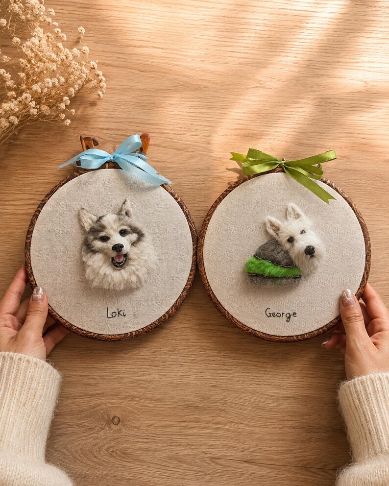 Custom Embroidered Pet Portrait Gifts Cat | Personalized Dog & Cat ...