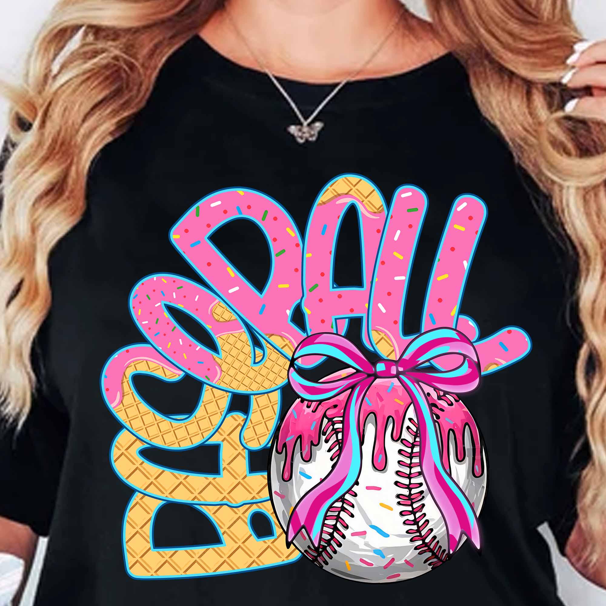 Baseball Ice Cream Drip Png, Baseball Mama PNG, Coquette Baseball Mama ...