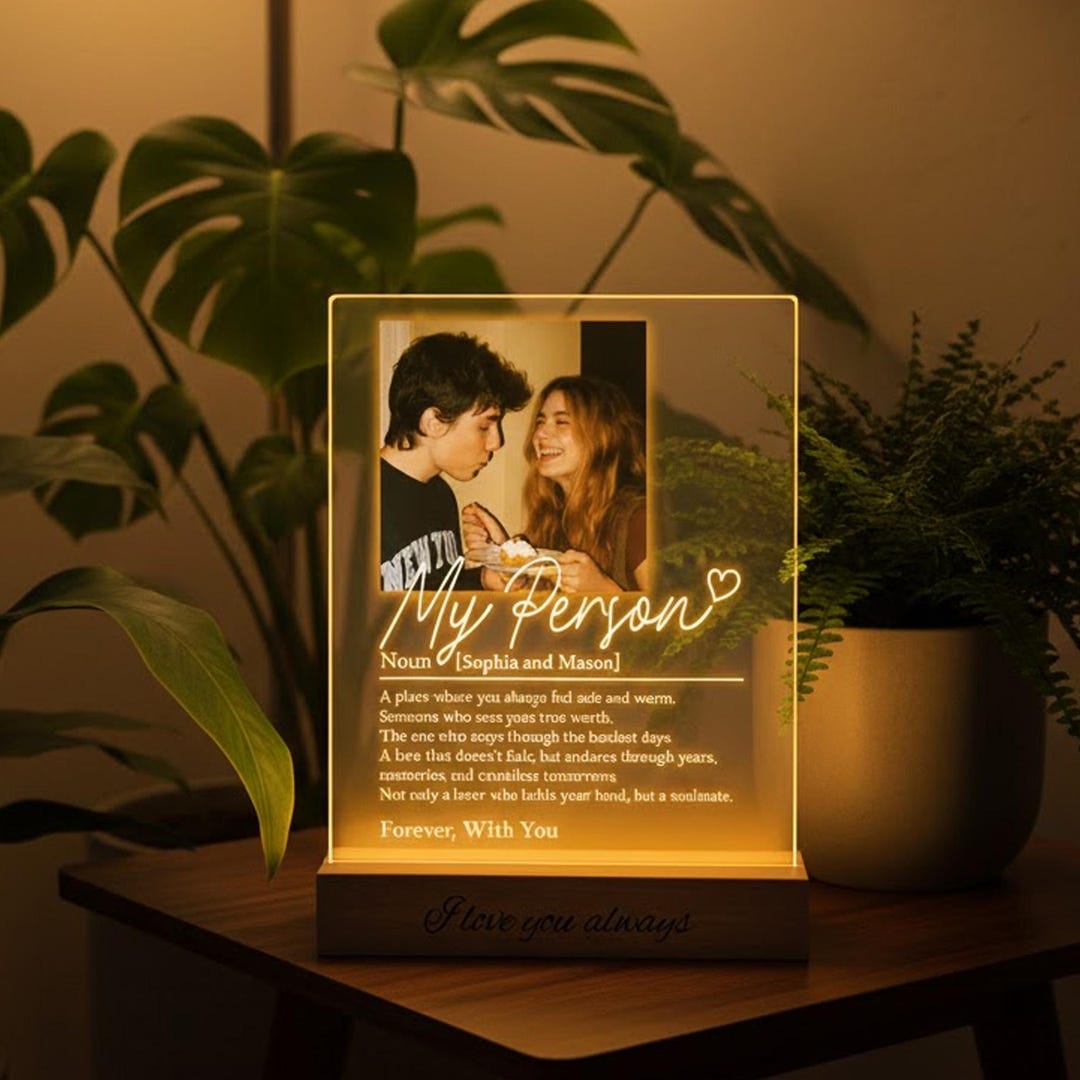 Romantic Photo LED Light, Custom Acrylic Couple Lamp, Valentine LED ...