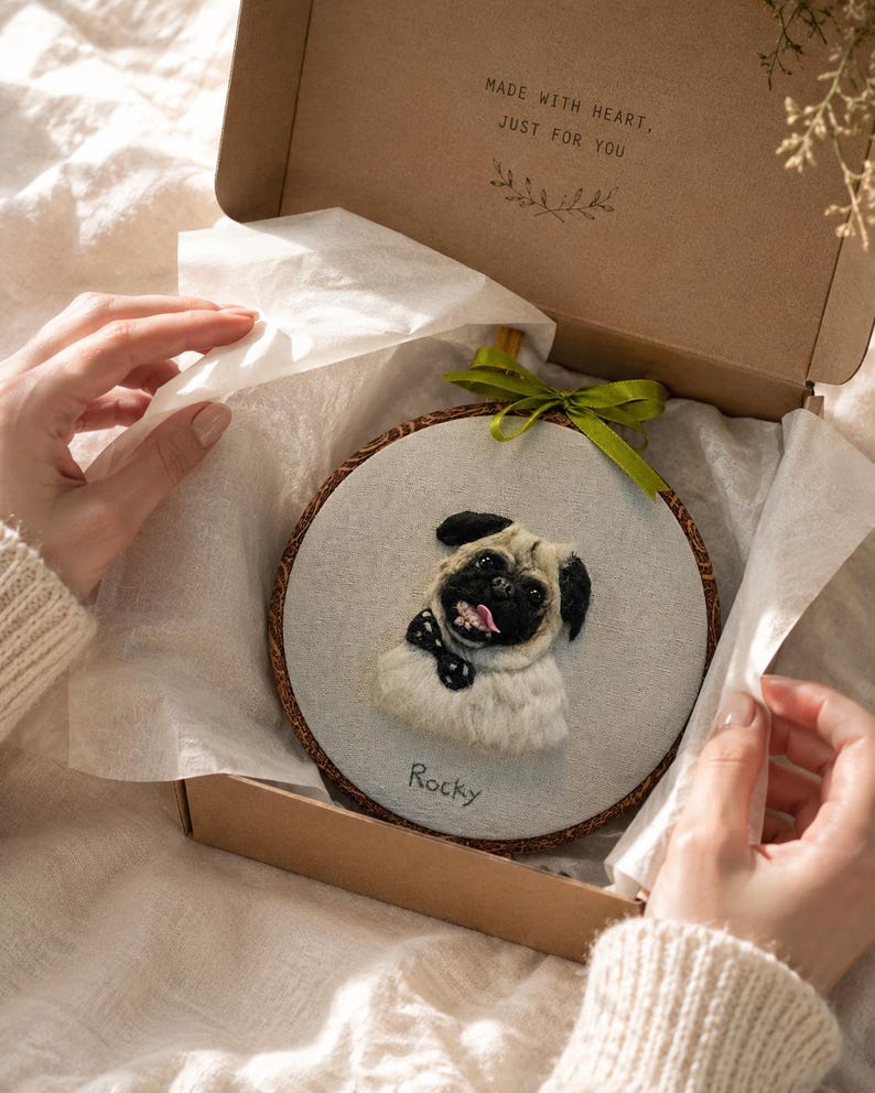Custom Embroidered Pet Portrait Gifts Cat | Personalized Dog & Cat ...