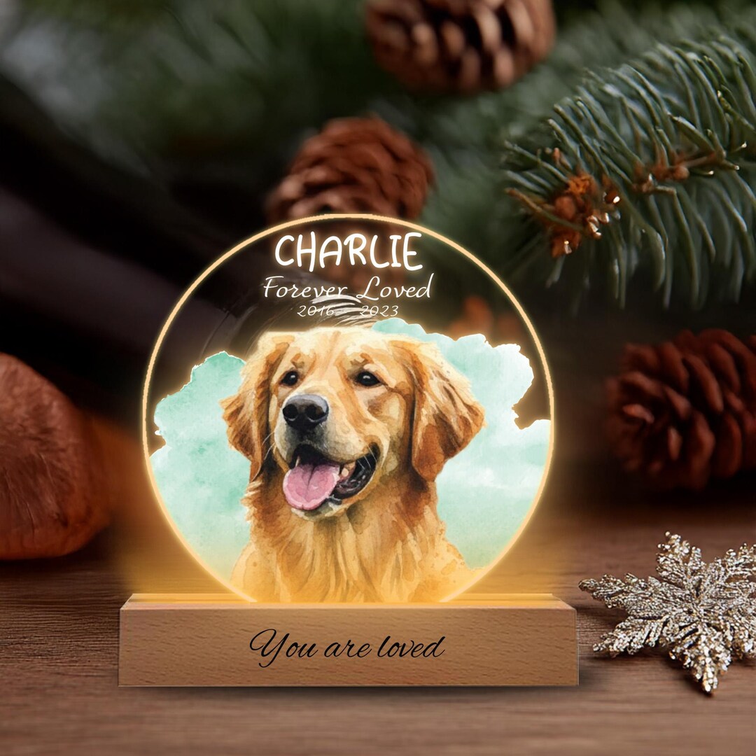 Custom Dog Portrait LED Light, Personalized Pet Memorial Gift ...