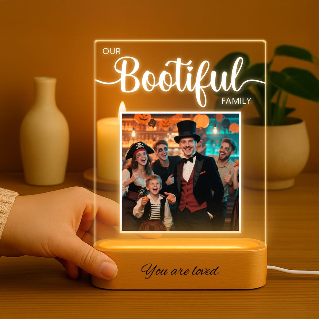Personalized Halloween Family Photo Acrylic Light - 'our Bootiful ...