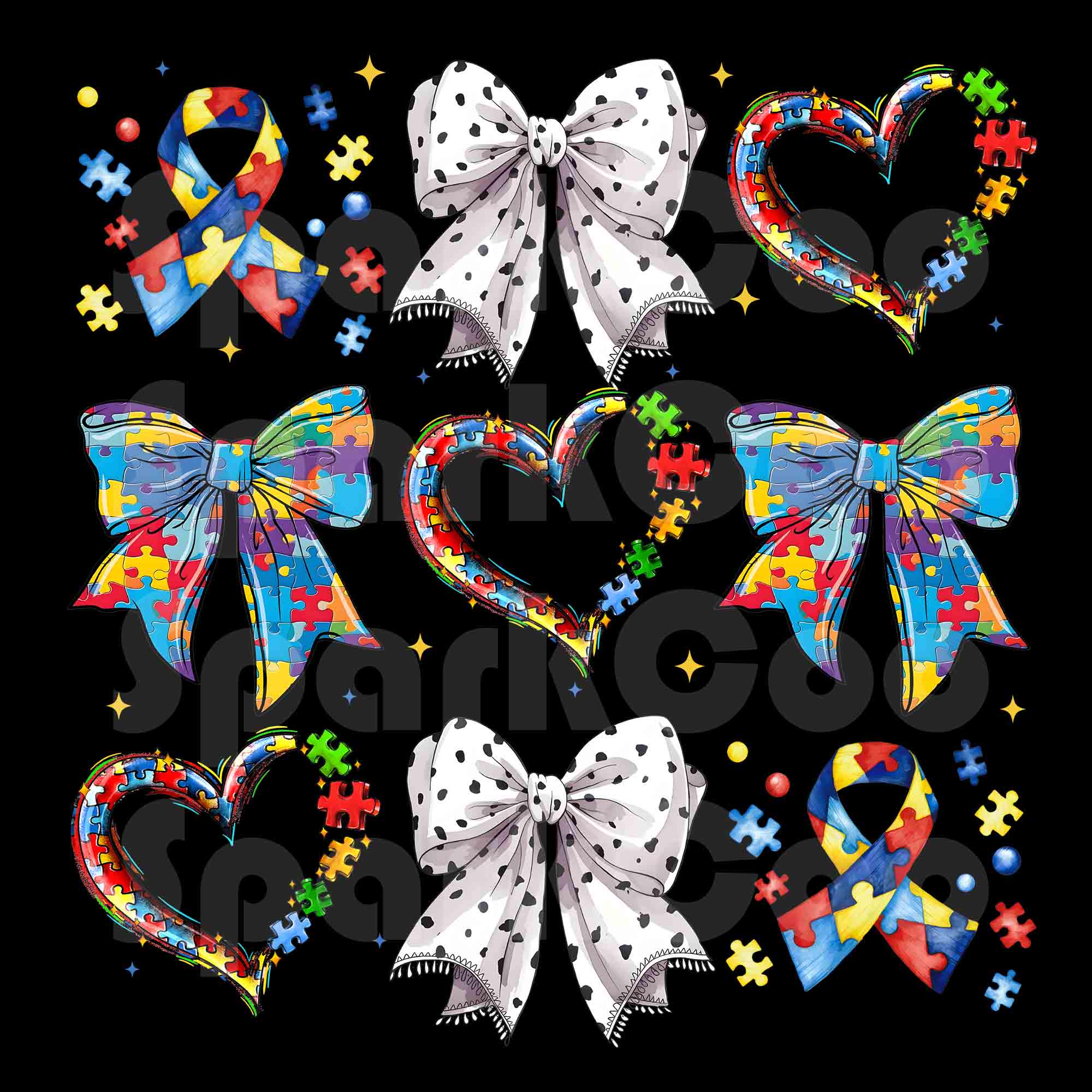 Coquette Bow Png, Austim Heart Png, Autism Day Design Png, Autism ...