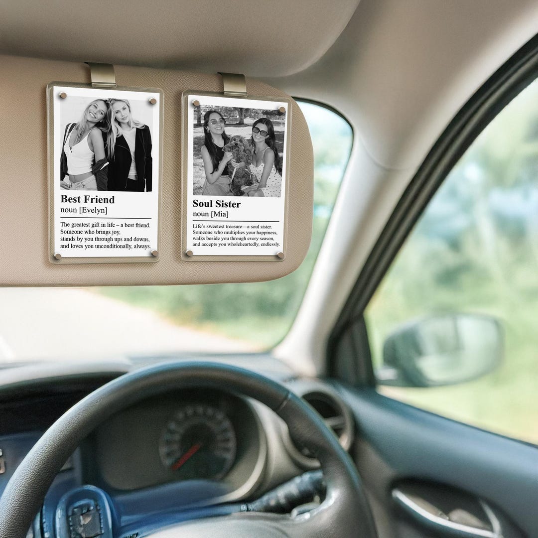 Personalized Best Friend Car Visor Photo Clip, Bestie Birthday Gift for ...