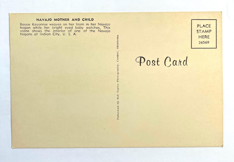 Navajo Mother and Child - Bessie Keyonnie Weaves on Her Loom Native ...