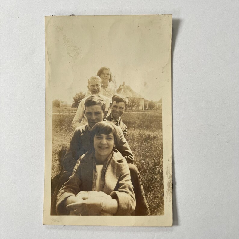 School Chums Late 1920's Young Girls, Boys Photo Photograph Snapshot ...